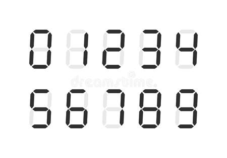 Digital Lcd numbers stock illustration. Illustration of hour - 170788509