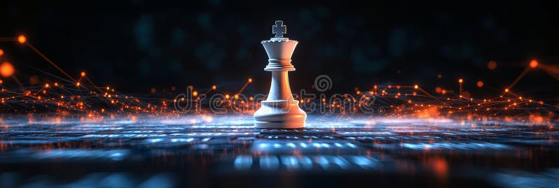 Digital Leadership White Chess King on Glowing Network Illustrating ... Digital Leadership White Chess King on Glowing Network Illustrating ...