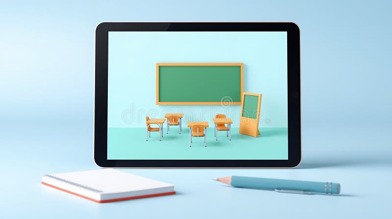 Digital Learning Environment on Tablet Screen with Virtual Classroom ...