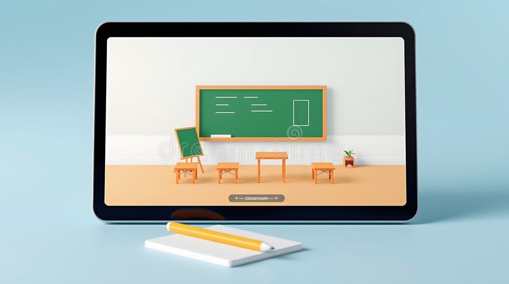 Digital Learning Environment on Tablet Screen with Virtual Classroom ...