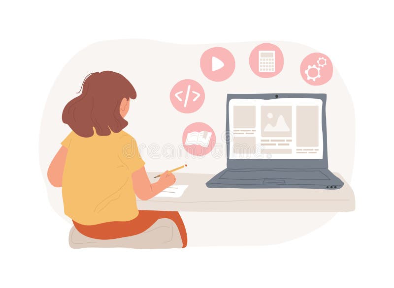 Learning App Isolated Cartoon Vector Illustrations. Stock Vector ...