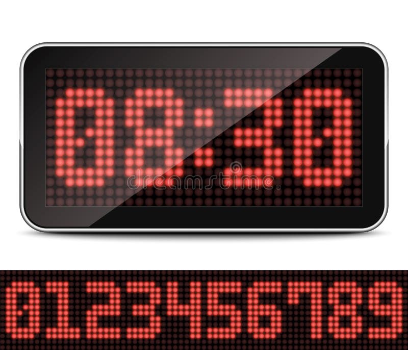 Digital Numbers Clock Red Stock Illustrations – 460 Digital Numbers ...