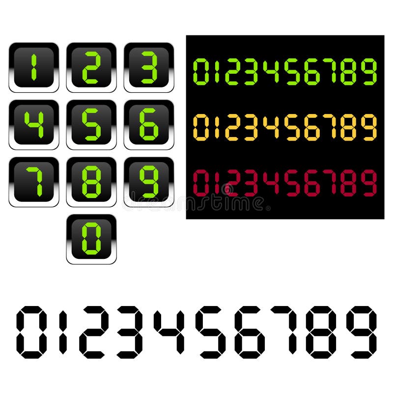 Digital numbers stock illustration. Illustration of numbers - 11548487