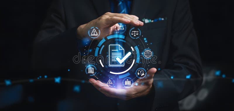 Digital Legal Document Management and Global Law Concept with ...