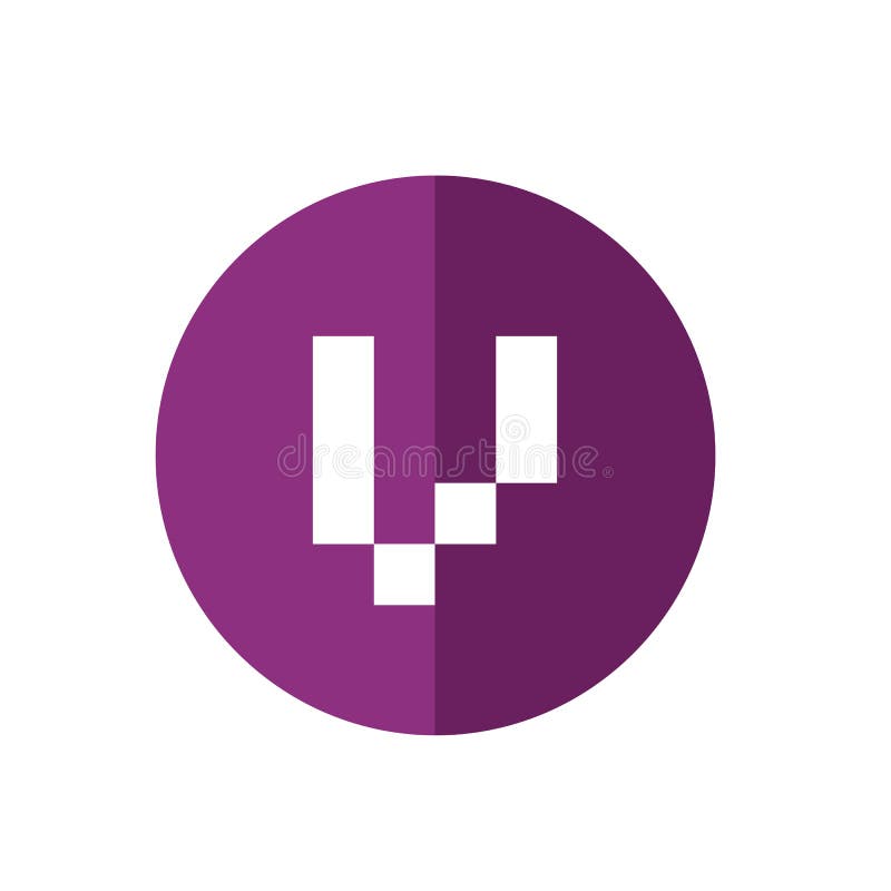 Digital Letter V Icon, Purple Color, Flat Design - Vector Stock Vector ...