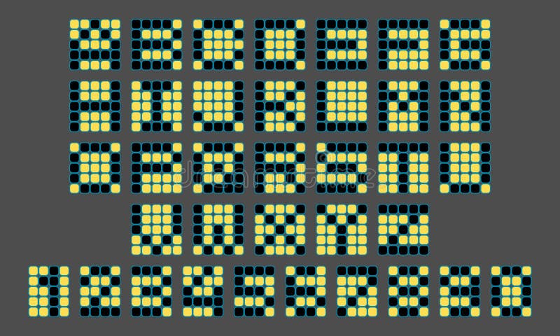 Digital Letters and Numbers Set Stock Vector - Illustration of digital ...