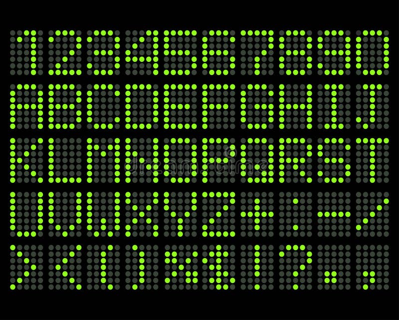 Digital Letters and Numbers Set Stock Vector - Illustration of digital ...