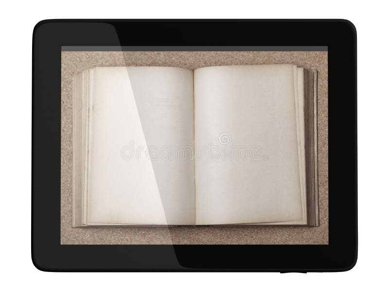 Digital Book on Smartphone Display - E-library Concept Stock Photo ...