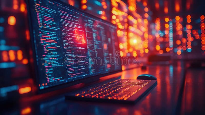 A Digital Library with Shelves Full of Books, Featuring a Large Digital ...