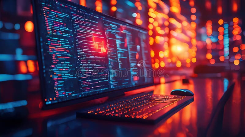 A Digital Library with Shelves Full of Books, Featuring a Large Digital ...