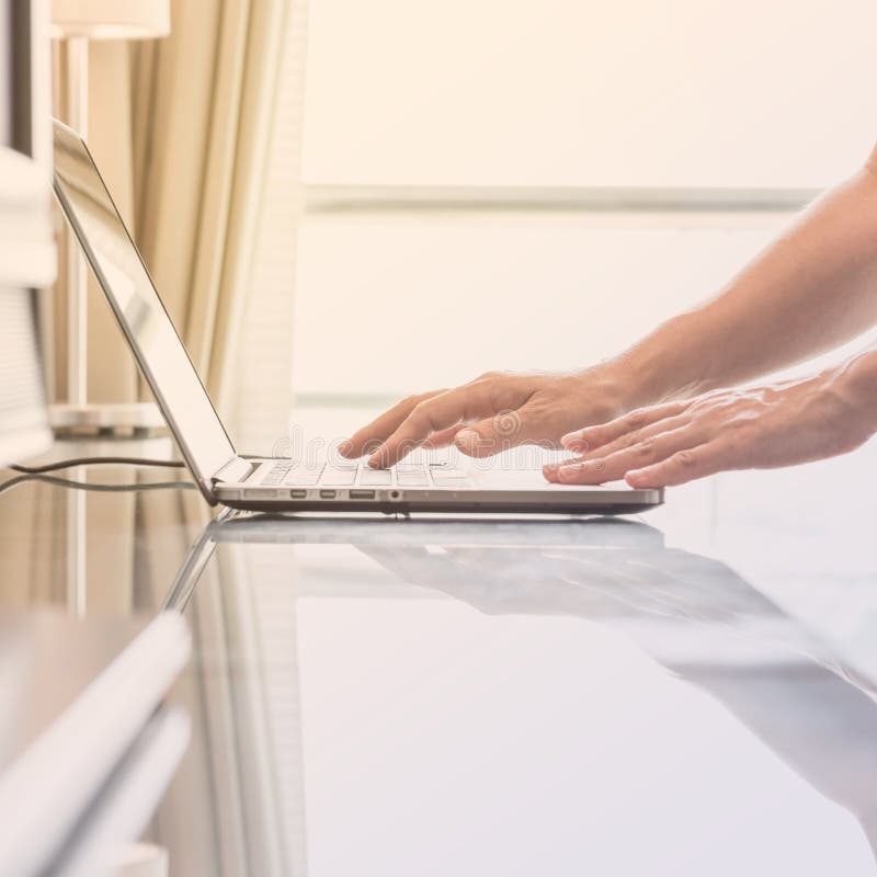 Digital Lifestyle Blog Writer or Business Person Using Computer Devices ...