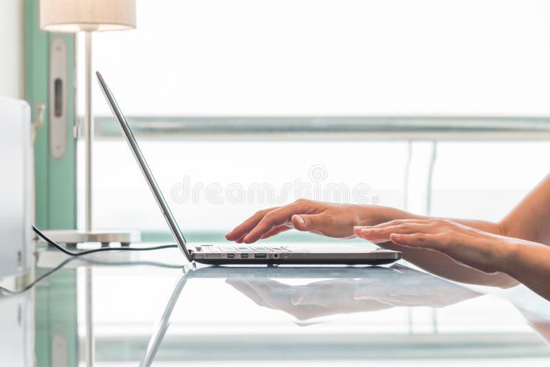 Digital Lifestyle Blog Writer or Business Person Using Computer Devices ...