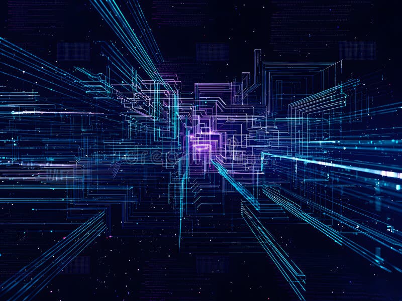 Digital Light Abstract Technology Background, Stock Image - Image of ...