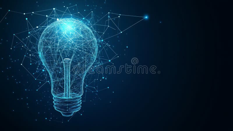 Digital Light Bulb Abstract Technology Background, Idea Generation ...