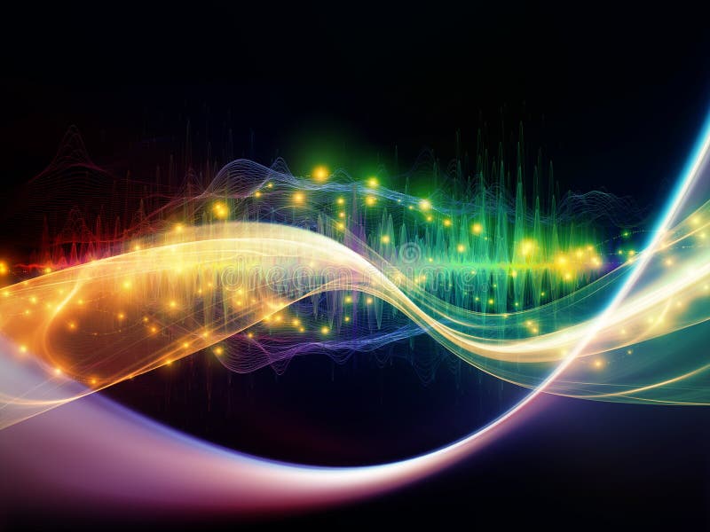 Digital Light Wave stock illustration. Illustration of concept - 154993446