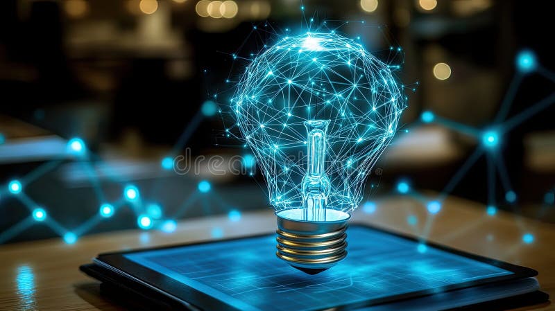 Digital Lightbulb Innovation Concept Stock Photo - Image of creative ...