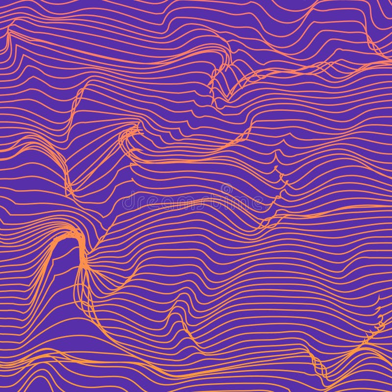 Digital Line Abstract Colored Background with Waves. Trendy Line Art ...