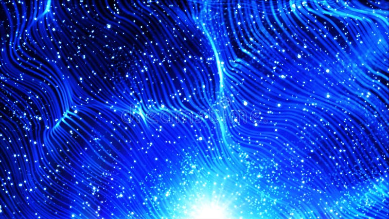 Digital Line Blue Color Wave Abstract Background Stock Illustration ...