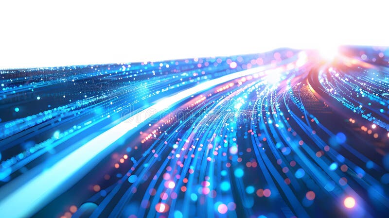 Digital Linear Blue Tech Lines with Glowing Lighting, Technology ...