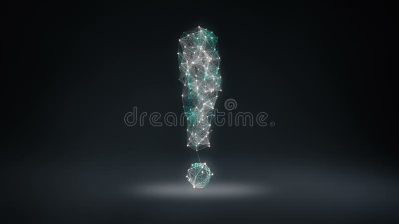 Digital Lines Create Exclamation Mark Shape, Digital Concept. Stock ...
