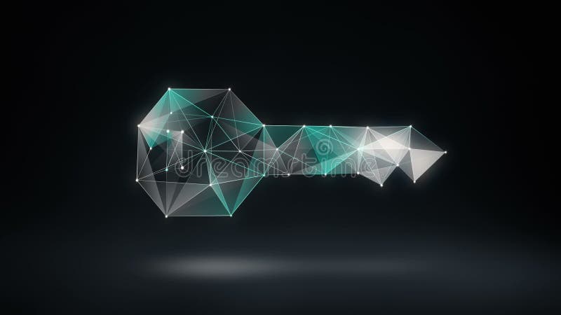 Digital Lines Create Key Shape, Digital Security Solution Concept ...