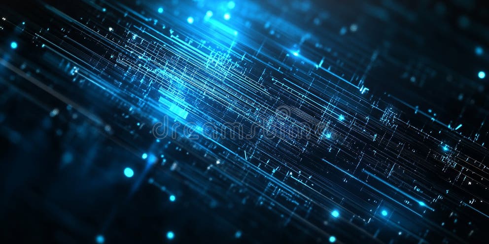 Digital Lines Technology Background with Hi-Tech Data Stock Illustration - Illustration of ...