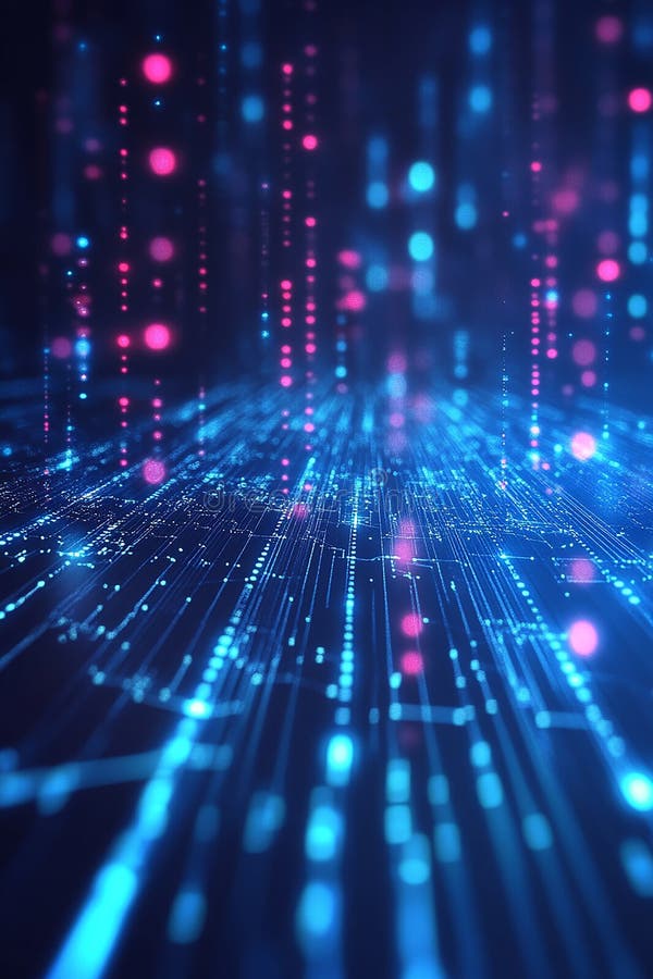 Digital Lines Technology Background with Hi-Tech Data Stock ...