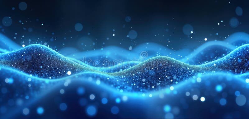 Digital Liquid Blue Wave Pattern. Abstract Illustration of Dynamic Blue ...