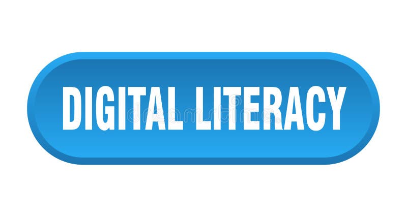 Digital literacy button stock vector. Illustration of isolated - 196836893