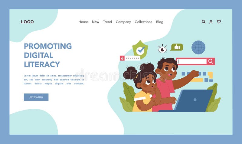 Digital Literacy Concept. Flat Vector Illustration Stock Vector ...