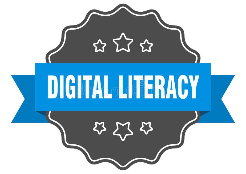 Digital literacy label stock vector. Illustration of stamp - 194922882