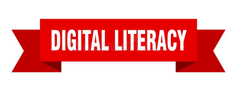 Digital literacy ribbon. stock vector. Illustration of vector - 191263486