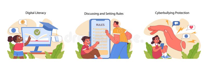 Digital Literacy Concept. Flat Vector Illustration Stock Vector ...