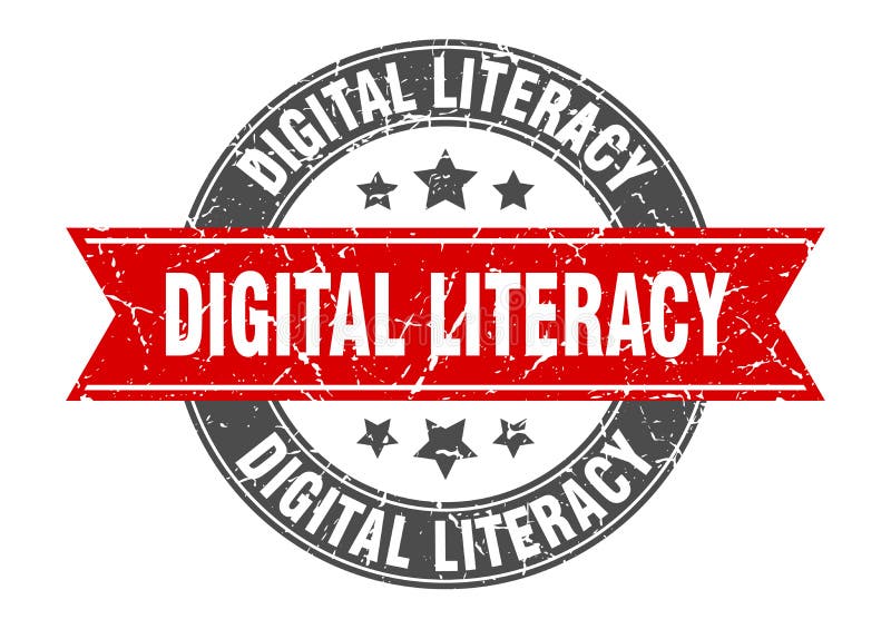 Digital literacy stamp stock vector. Illustration of literacy - 196536960
