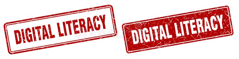 Digital Literacy Stamp Set. Digital Literacy Square Grunge Sign Stock ...