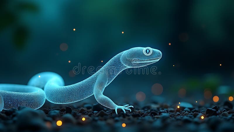 Digital Lizard in Nature. stock illustration. Illustration of blue ...