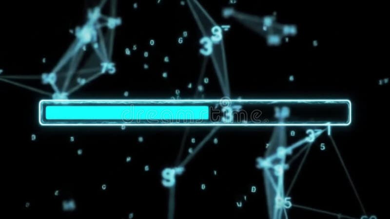 Digital Loading Bar with Abstract Network Background - Data Processing ...