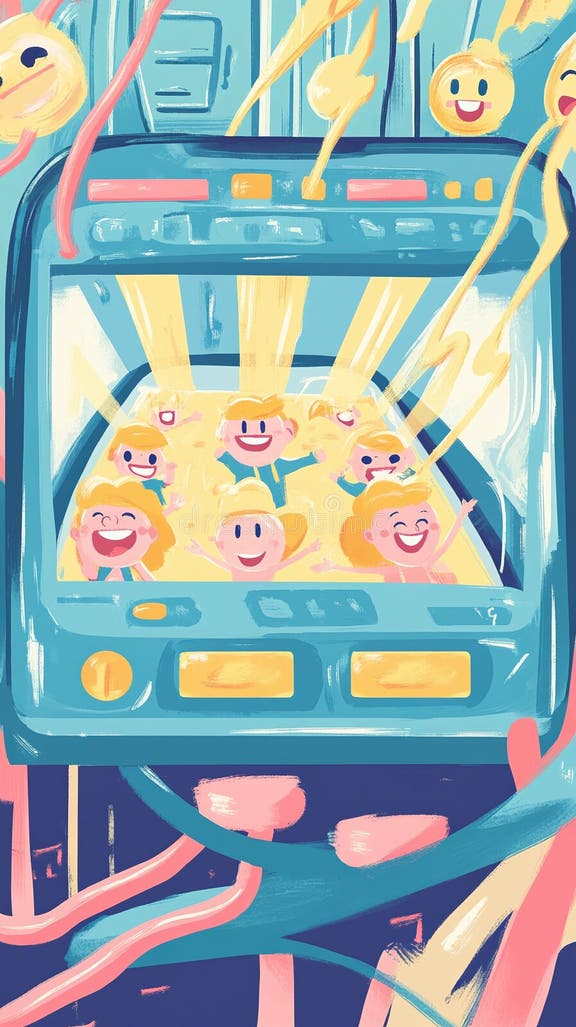 Digital Loading Bar Surrounded by Cheerful Customer Support Avatars and ...