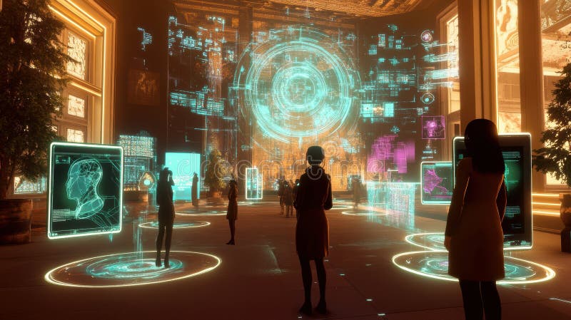 Digital Lobby Filled with Avatars Interacting through Holographic ...