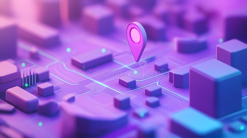 Digital Location Marker on a High-Tech Map Interface Highlighting ...