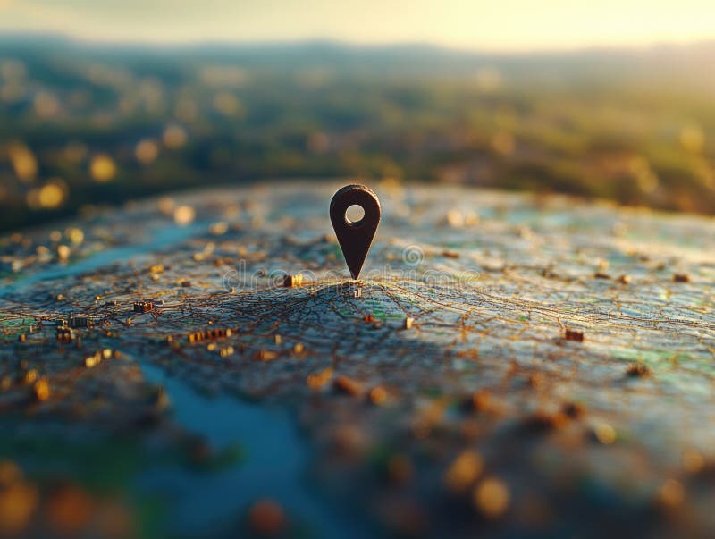 Digital Location Pin on City Map Stock Photo - Image of interface ...