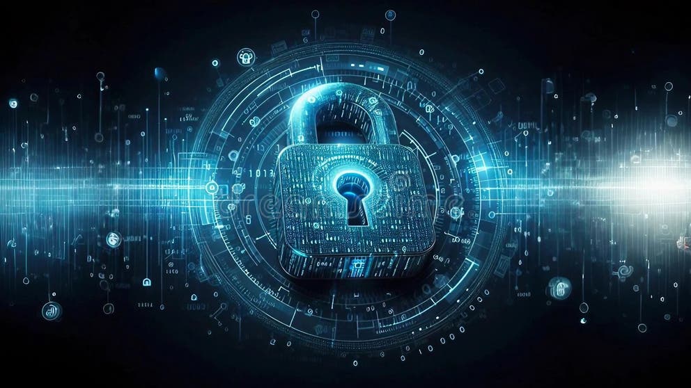 Digital Lock with Binary Code Stock Illustration - Illustration of online, software: 301128910