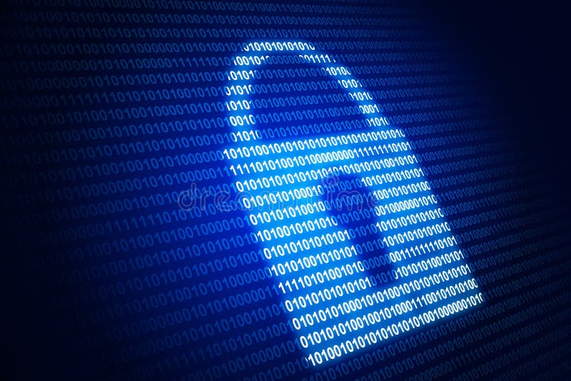 Digital Lock and Green Binary Code Stock Illustration - Illustration of ...