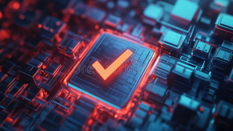 Digital Lock with Check Mark Symbolizing Secure Cybersecurity Concept ...