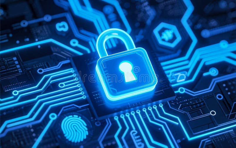 Open Lock Glowing Fingerprint Cybersecurity Stock Photos - Free ...