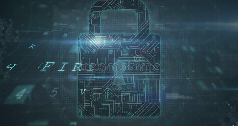 Digital lock with codes 4k stock illustration. Illustration of chart ...