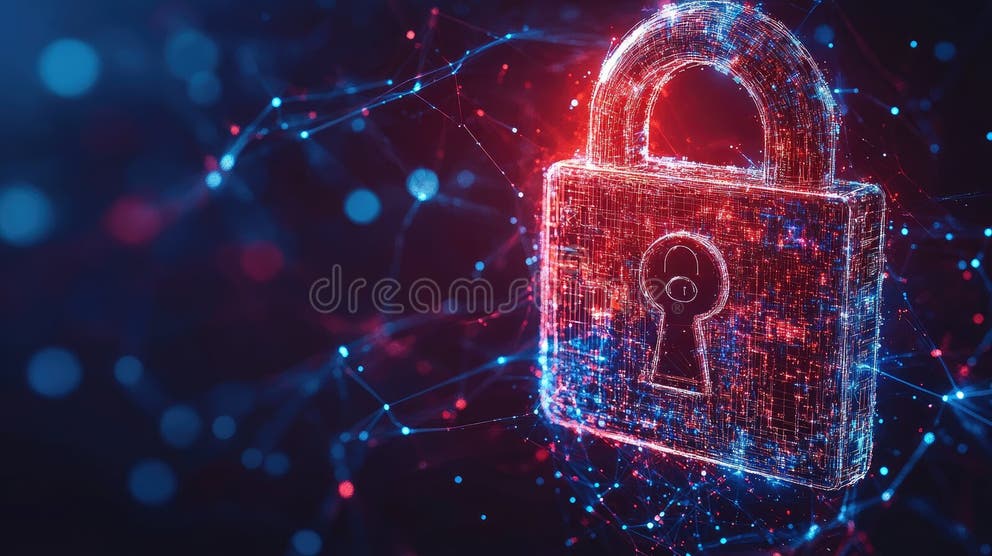 Digital Lock Composed of Interconnected Points and Lines Stock ...