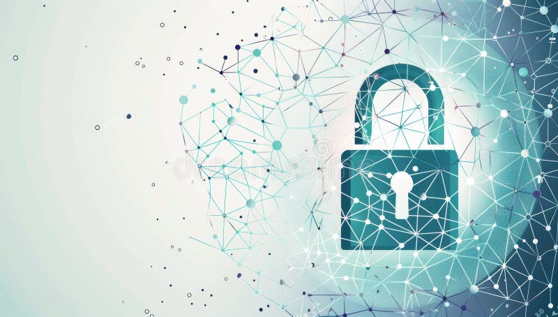 The Digital Lock Concept is Presented on a White Background with Light ...