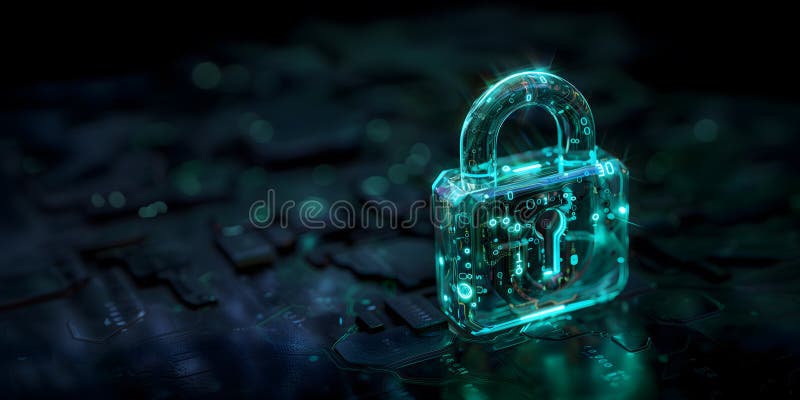 Digital Lock Cybersecurity Concept or Secure Connection of Digital ...