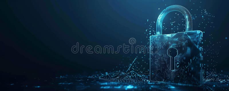 Digital Lock - Futuristic Security Concept - 3D Render Stock ...